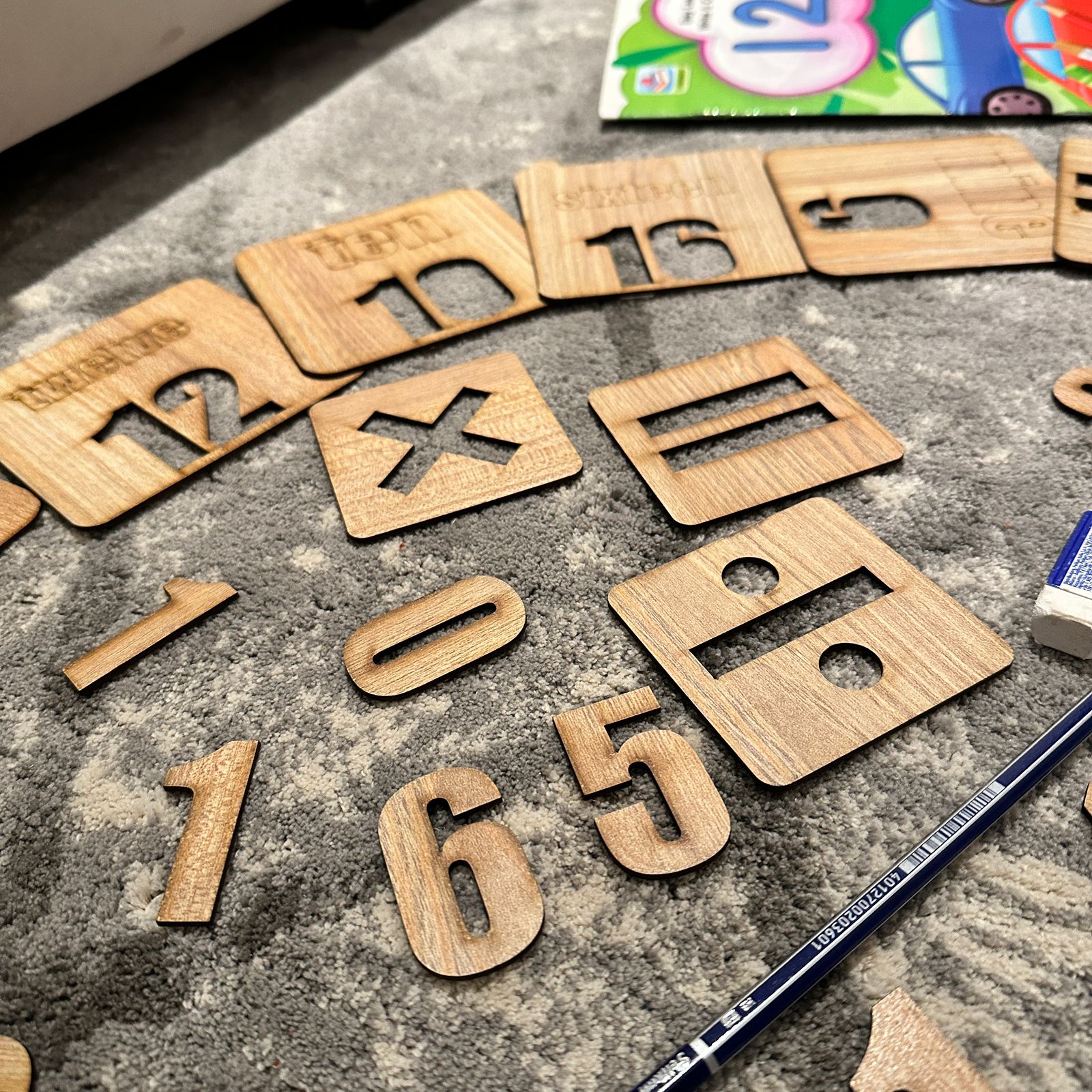 Kids Learning Stencils Alpha Numeric DMAS Mathematics Wooden Puzzle to ...