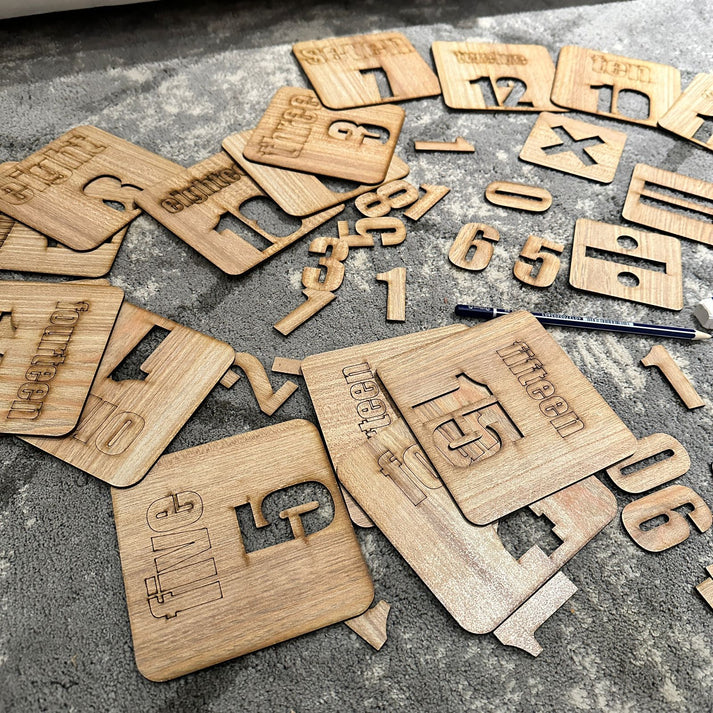 Kids Learning Stencils Alpha Numeric DMAS Mathematics Wooden Puzzle to ...