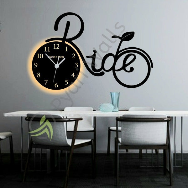 Big Cycle Wall Clock with Rope Light: Premium Home Decor – Pyari Walls